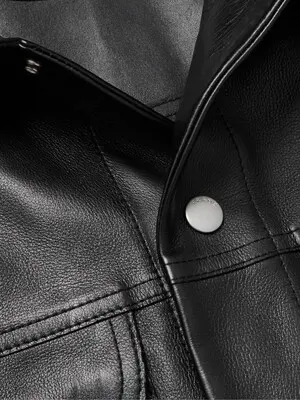 FRAME Leather Trucker Jacket