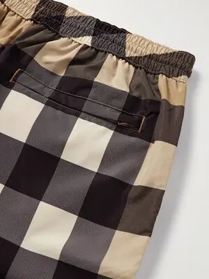 Burberry Checked Straight-leg Swim Shorts - Neutrals