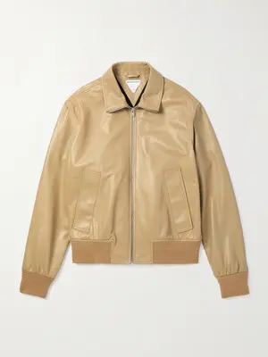 Bottega Veneta Oversized Leather Blouson Jacket