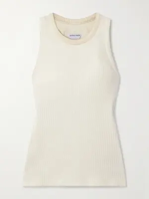 BOTTEGA VENETA Appliquéd Ribbed Cotton-Blend Jersey Tank