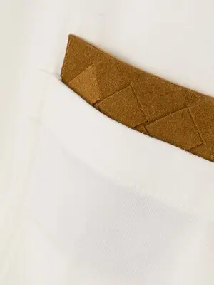 Bottega Veneta Intrecciato Suede-trimmed Organic Cotton-jersey T-shirt - Neutrals