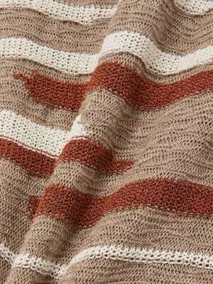 Bottega Veneta Striped Jacquard-knit Linen And Cotton-blend Sweater - Stone