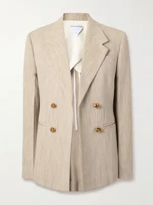 Bottega Veneta Embellished Canvas Jacket - Gray