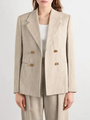 Bottega Veneta Embellished Canvas Jacket - Gray