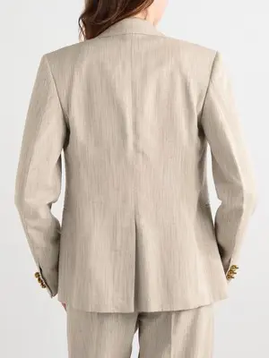 Bottega Veneta Embellished Canvas Jacket - Gray