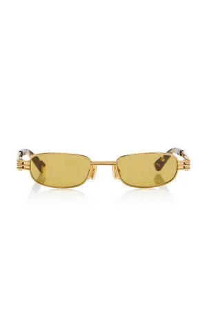 Bottega Veneta Square-frame Metal Sunglasses - Yellow
