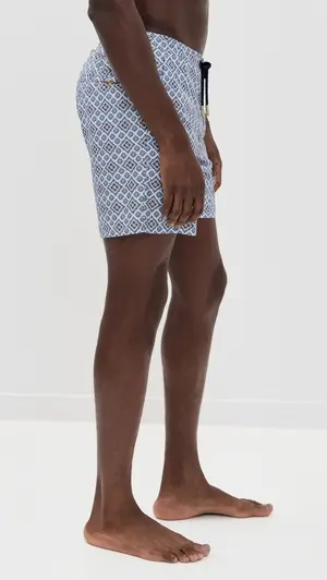 Orlebar Brown Bulldog Drawcord Paisley Swim Shorts - Wave Blue