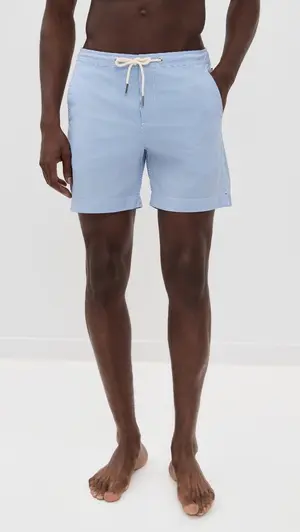 Orlebar Brown Drawcord Seersucker Stripe Swim Shorts 6.25 - Wave Blue