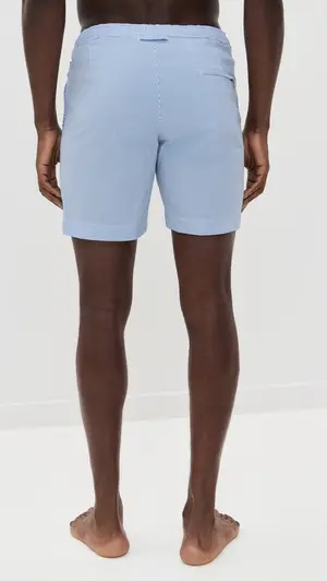 Orlebar Brown Drawcord Seersucker Stripe Swim Shorts 6.25 - Wave Blue
