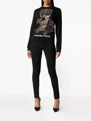 Philipp Plein Rhinestone-embellished Jersey Sweatshirt