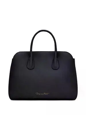 Oscar De La Renta Ivy Textured Leather Tote - Black