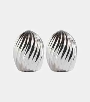 L'Objet Ripple Spice Jewels Salt And Pepper Shakers - Silver