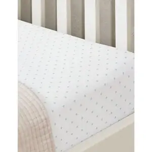THE WHITE COMPANY Star-print Cotton Fitted Sheet - Cloud Blue