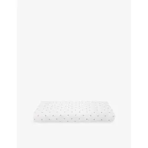 THE WHITE COMPANY Cloud Star Gingham Cotton Fitted Sheet - Cloud Grey