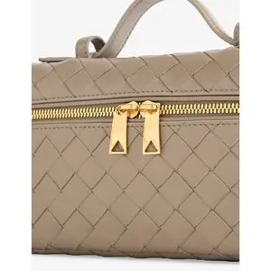 Bottega Veneta Leather Cross Body Bag - Limestone-gold