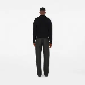 Burberry Long-sleeve Cashmere Blend Polo Shirt - Black