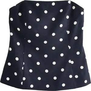 NEXT Textured Polka Dot Strapless Top