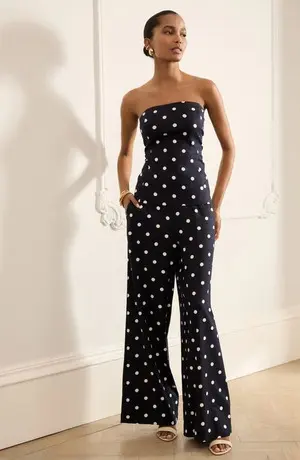 NEXT Textured Polka Dot Strapless Top