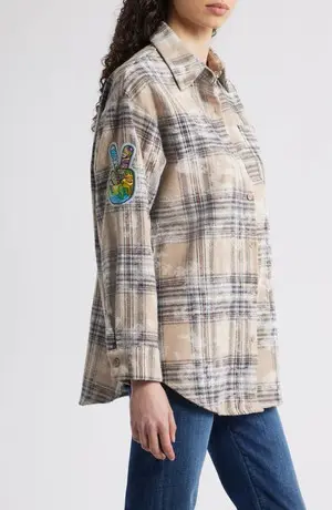 NIKKI LUND Plaid Button-up Shirt - Gray