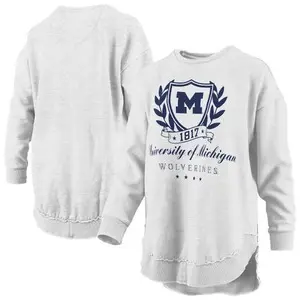 PRESSBOX Michigan Wolverines Melange Poncho Pullover Sweatshirt