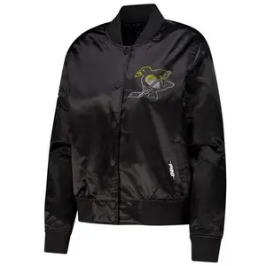 PRO STANDARD Pittsburgh Penguins Rhinestone Jewels Satin Full-snap Jacket - Black