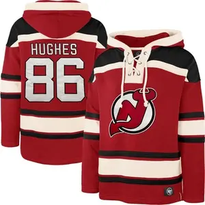 '47 Jack Hughes New Jersey Devils Big & Tall Lace-up Pullover Hoodie - Red