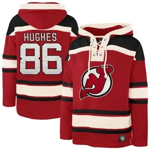'47 Jack Hughes New Jersey Devils Big & Tall Lace-up Pullover Hoodie