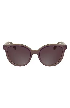 Longchamp Le Pliage 52mm Gradient Round Sunglasses Glitter Purple