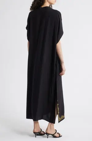 NIKKI LUND Evelina Embroidered Caftan - Black