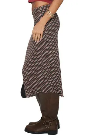 Princess Polly Harbor Low Rise Stripe Midi Skirt