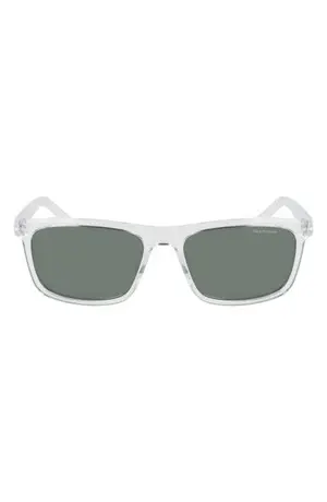 Nike Embar 56mm Polarized Square Sunglasses - Clear / Polar Green