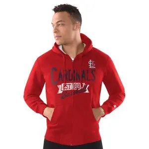 STARTER St. Louis Cardinals Distressed Full-zip Hooded Jacket