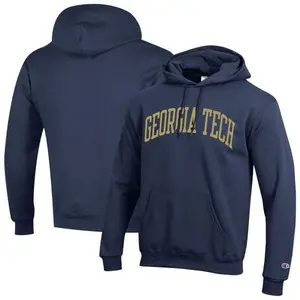 Champion Georgia Tech Yellow Jackets Basic Arch Fleece Pullover Hoodie - Navy