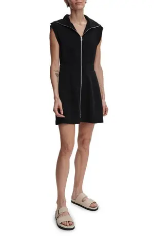 Varley Rebecca Zip Through Mini Dress - Black