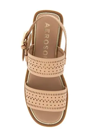 Aerosoles Carole Slingback Sandal - Beige Bisque Perf Faux Leather