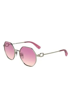 Longchamp Le Foulonné 52mm Gradient Octagon Sunglasses - Gold/ Gradient Pink