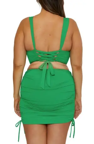 BECCA® By Rebecca Virtue Shirred Bikini Top - Emerald