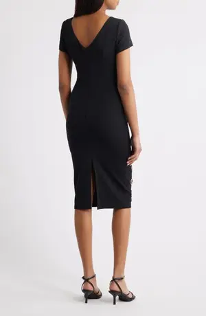 NIKKI LUND Marceline Grommet Sheath Dress