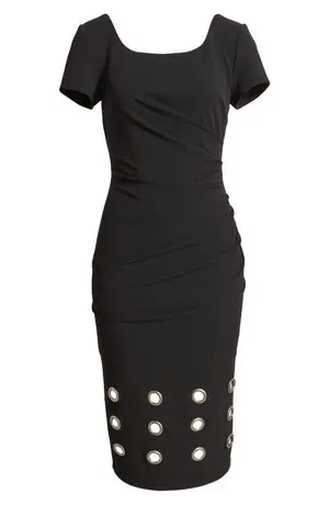 NIKKI LUND Marceline Grommet Sheath Dress