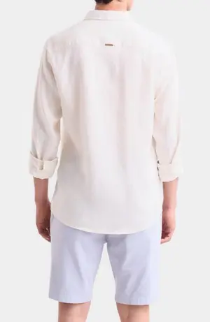 VELEZ Long-sleeve Linen Shirt With Semi-fitted Silhouette