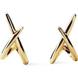 ANA LUISA Sloane Crisscross Stud Earrings - Gold / Clear