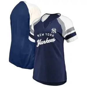 Profile New York Yankees Arched Notch Neck T-shirt