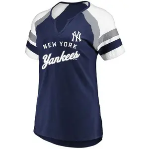 Profile New York Yankees Arched Notch Neck T-shirt