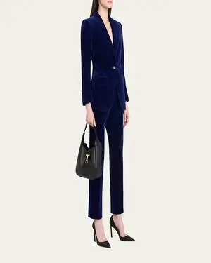 TOM FORD Monarch Small Hobo Bag In Grained Leather