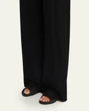 THE ROW Ama Rubber Flat Slide Sandals - Black