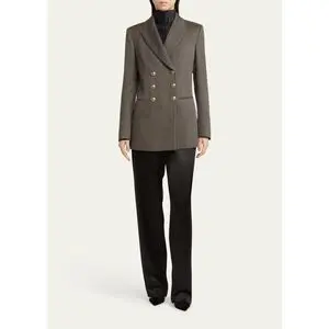 Giorgio Armani Silk-blend Double-breasted Blazer
