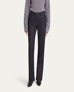 Giorgio Armani Cotton-cashmere Denim Straight-leg Trousers