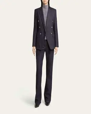Giorgio Armani Cotton-cashmere Denim Straight-leg Trousers