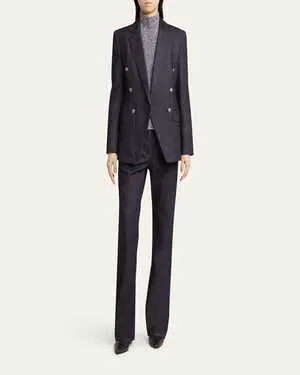 Giorgio Armani Cotton-cashmere Denim Double-breasted Blazer