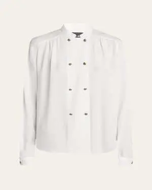 Giorgio Armani Double-breasted Silk Blouse
